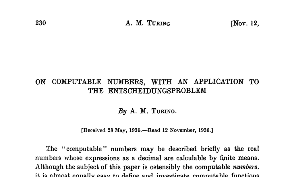 Turing Machine Original Paper – How To Speak Machine 📘: Computational ...